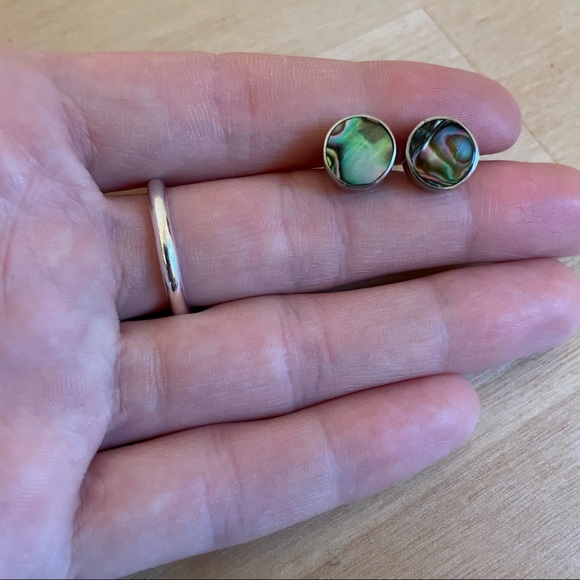 Jewelry | Iridescent Abalone Shell Stud Earrings | Poshmark